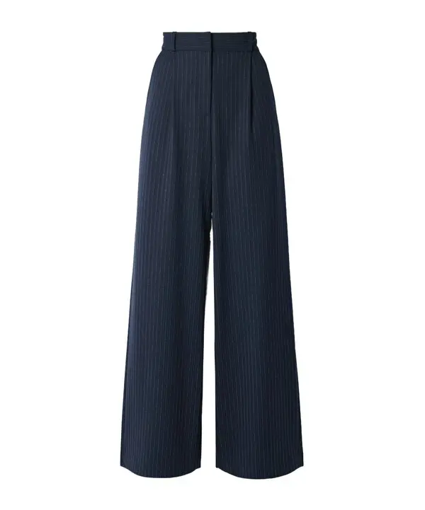 Veronica Beard High-waisted Wide-leg Trousers With Belt Loops