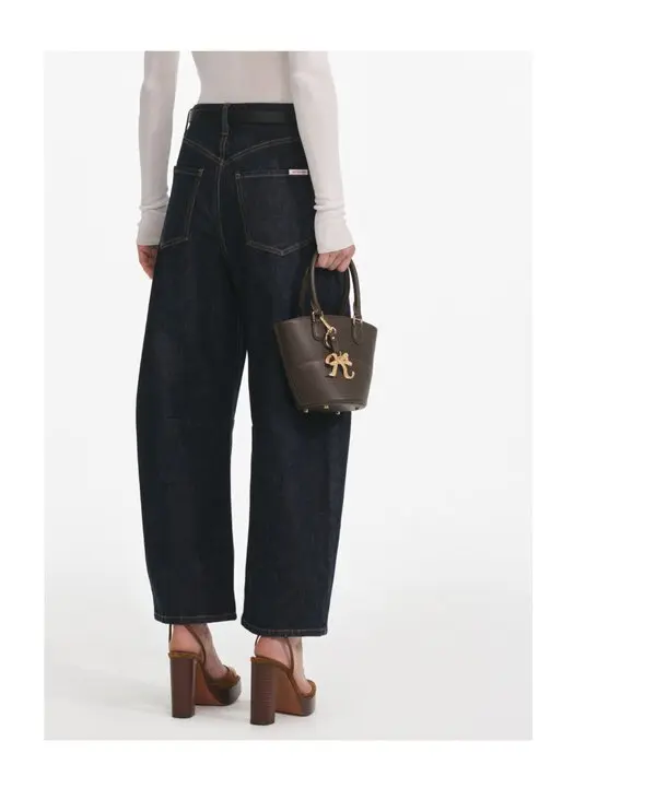 SELF-PORTRAIT Logo Patch Barrel-leg Jeans