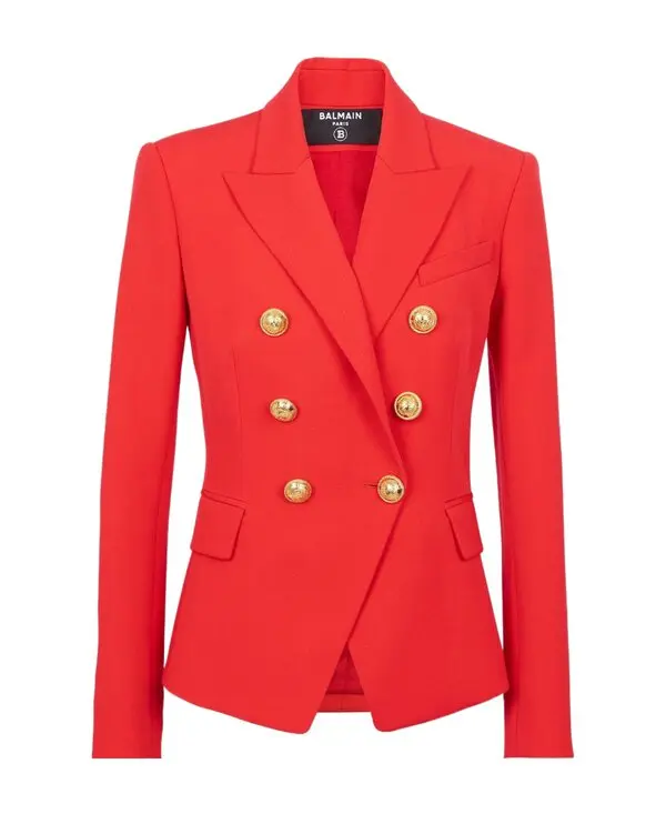 Balmain Double-breasted Tailored Blazer - Red