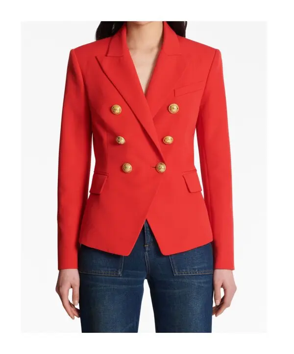 Balmain Double-breasted Tailored Blazer - Red