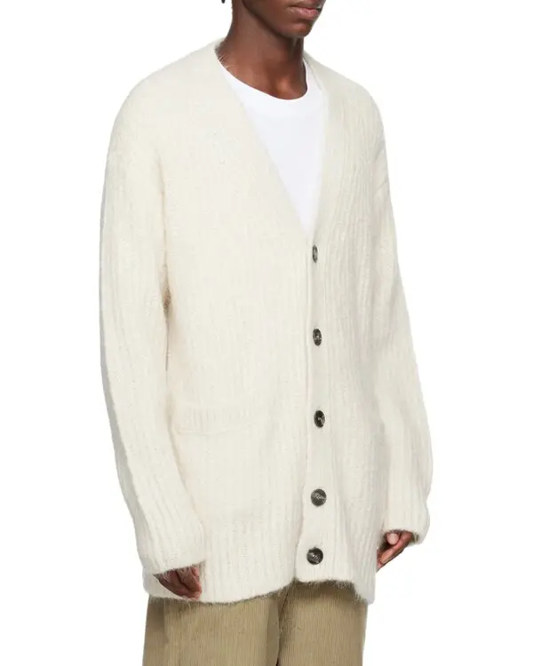 AMI Paris V-neck Ribbed Cardigan