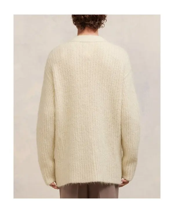 AMI Paris V-neck Ribbed Cardigan
