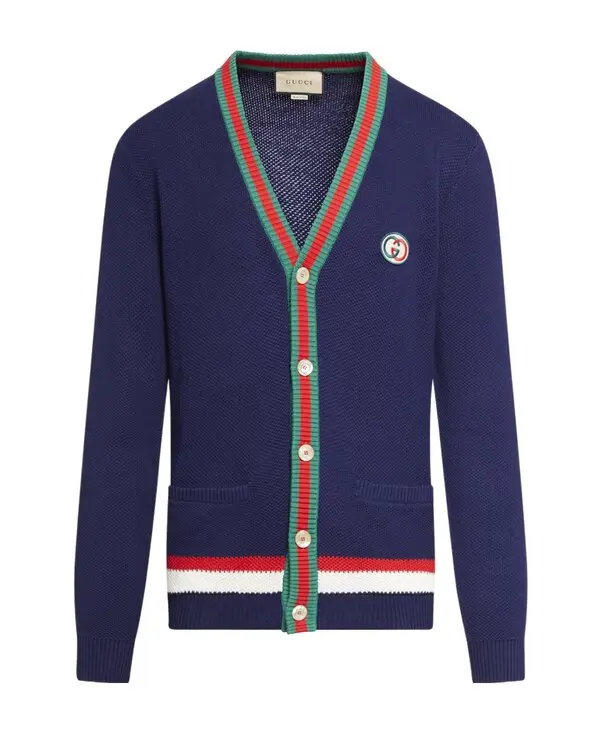 Gucci Contrast Striped Knitted Cardigan