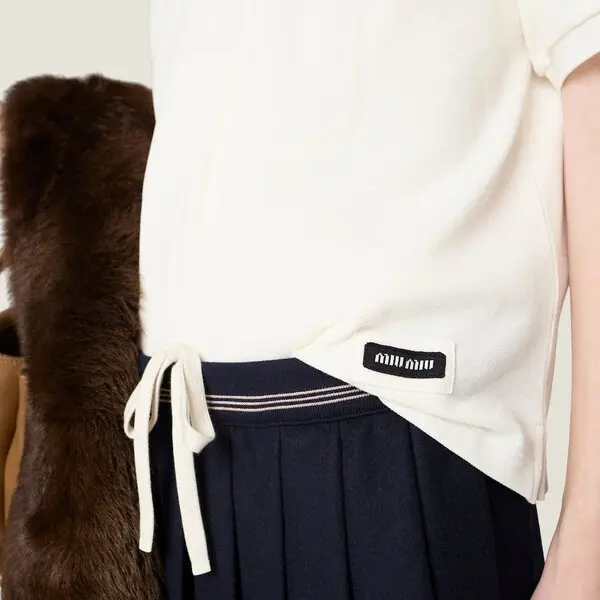 Miu Miu Zip-detailed Short-sleeved Polo Shirt