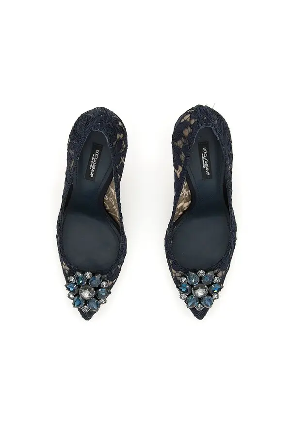 Dolce & Gabbana Embellished Lace Pumps - Black