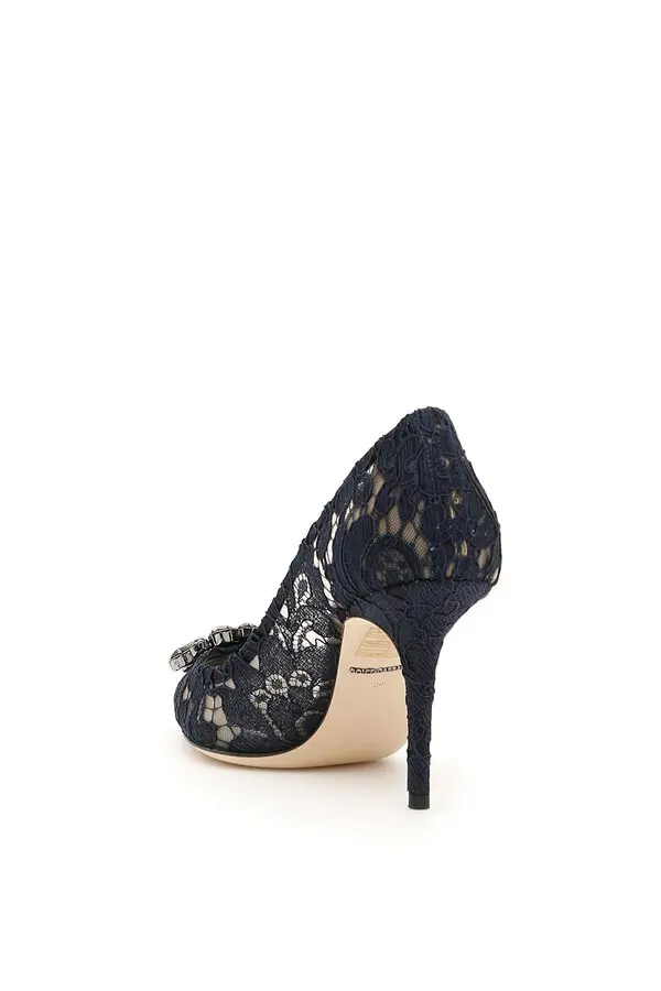 Dolce & Gabbana Embellished Lace Pumps - Black