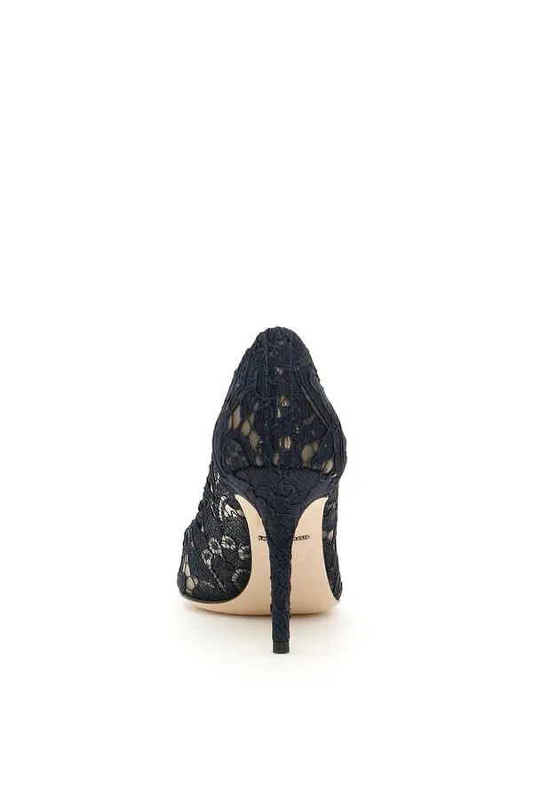 Dolce & Gabbana Embellished Lace Pumps - Black