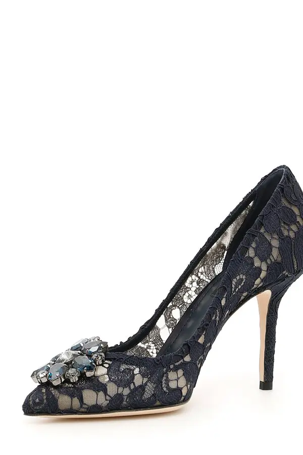 Dolce & Gabbana Embellished Lace Pumps - Black