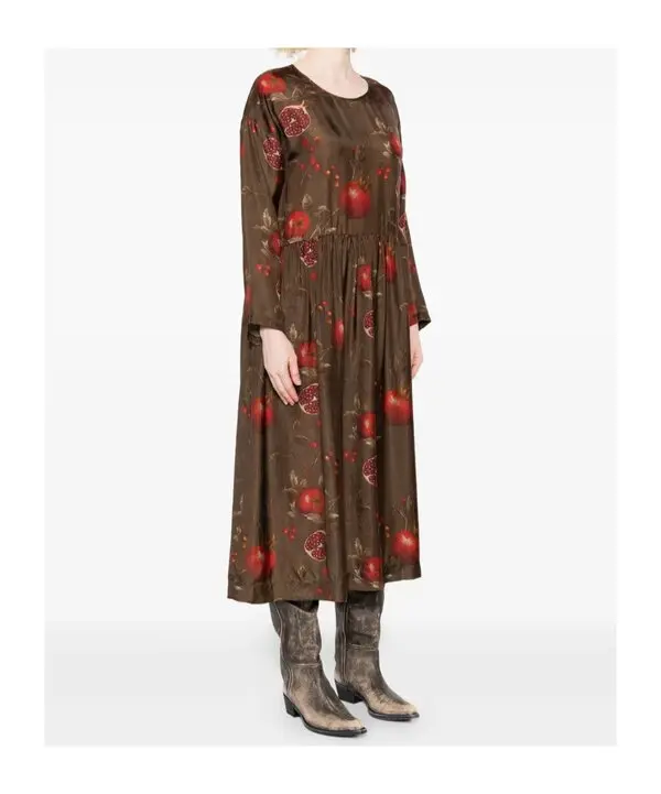 UMA WANG Pomegranate Print Midi Dress