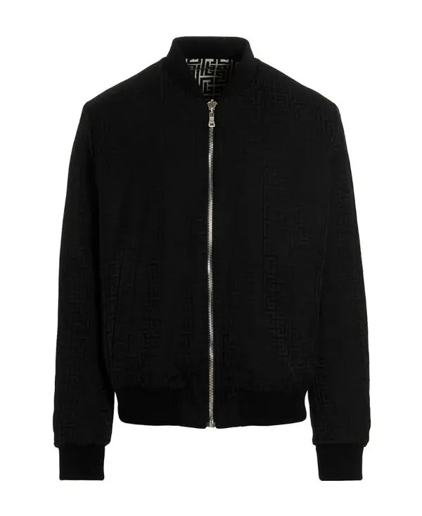 Balmain Logo Monogram Reversible Bomber Jacket