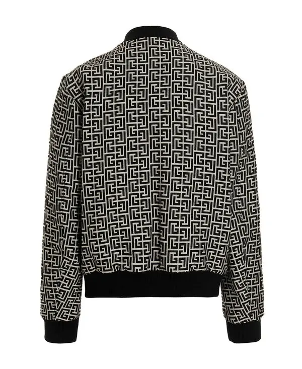 Balmain Logo Monogram Reversible Bomber Jacket