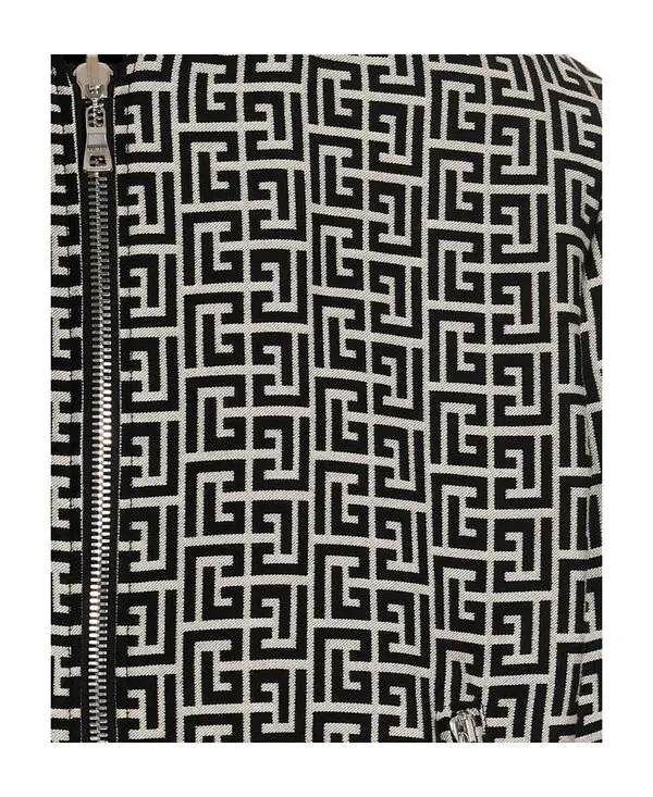 Balmain Logo Monogram Reversible Bomber Jacket