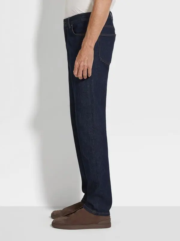 Zegna Rinse-washed Stretch Cotton Jeans - Dark Blue
