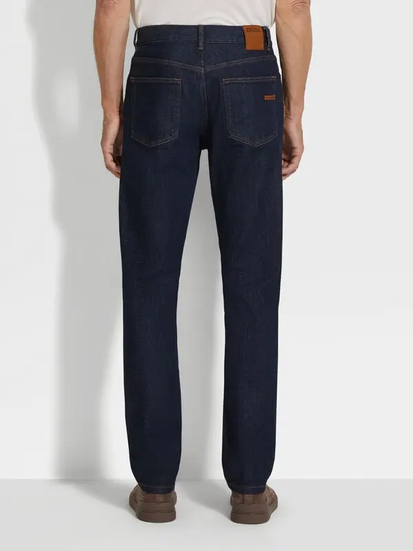 Zegna Rinse-washed Stretch Cotton Jeans - Dark Blue