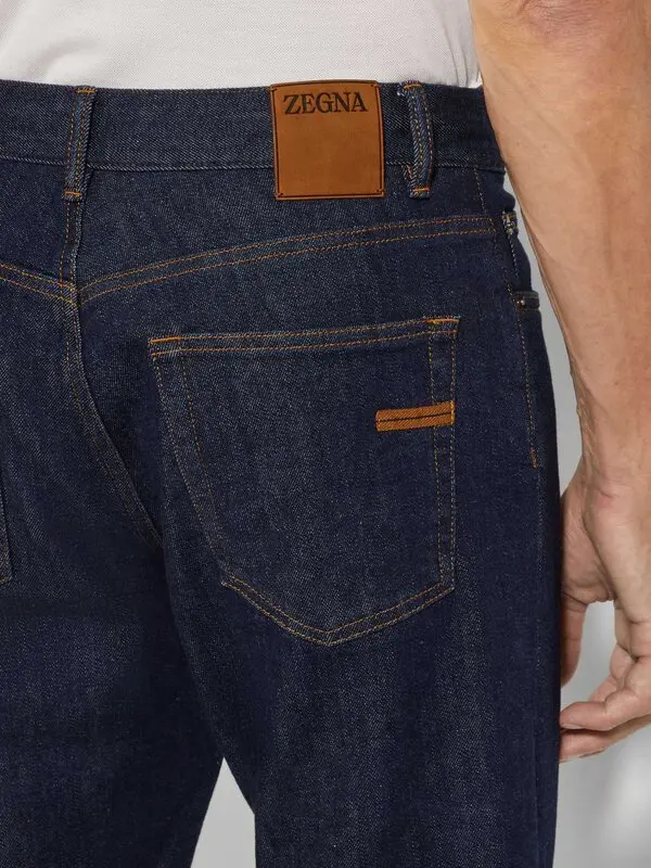 Zegna Rinse-washed Stretch Cotton Jeans - Dark Blue