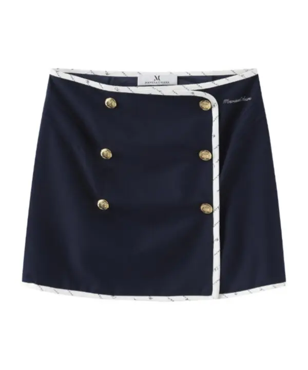 Marissa Chiara Button Detail A-line Skirt