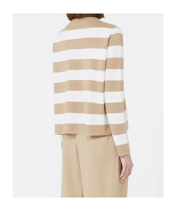 Max Mara Viterbo Striped Crewneck Jumper - Sand-colored