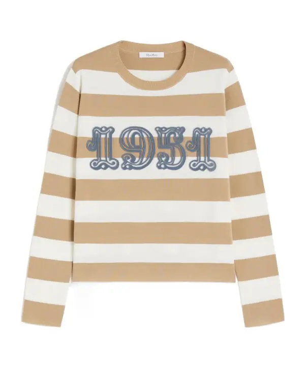 Max Mara Viterbo Striped Crewneck Jumper - Sand-colored