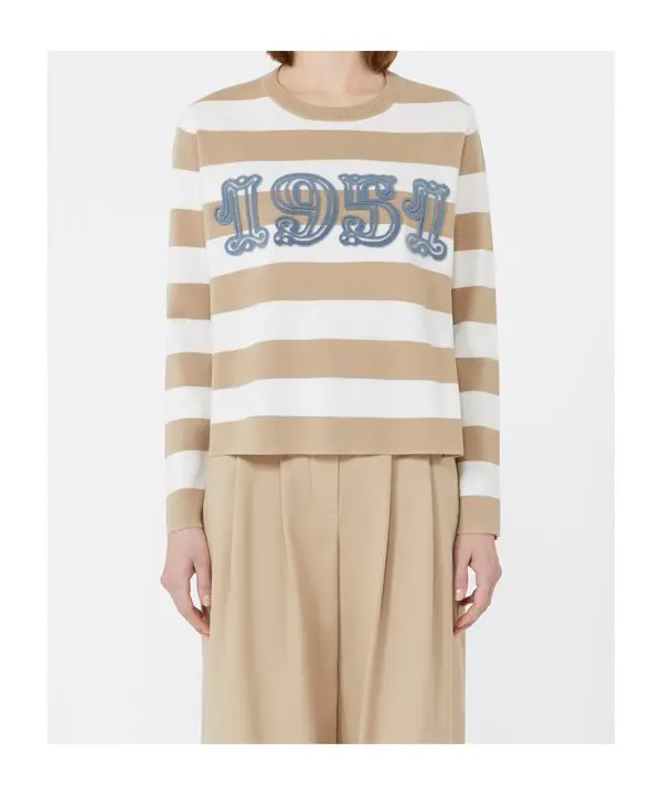 Max Mara Viterbo Striped Crewneck Jumper - Sand