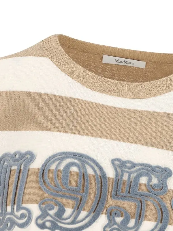 Max Mara Viterbo Striped Crewneck Jumper - Sand