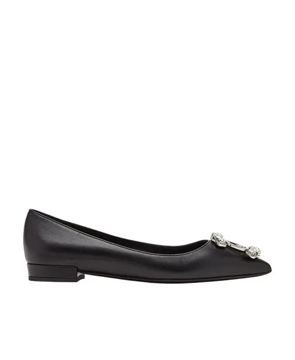 FERRAGAMO Embellished Logo Ballet Flats