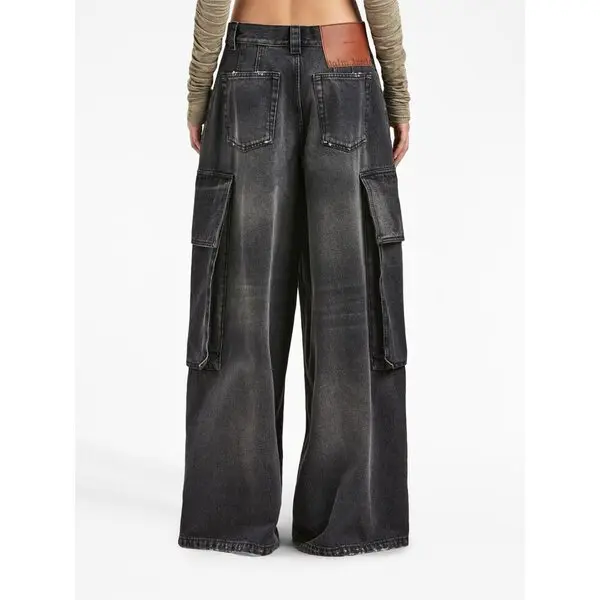 Palm Angels Wide Leg Cargo Jeans