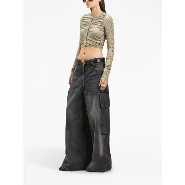 Palm Angels Wide Leg Cargo Jeans