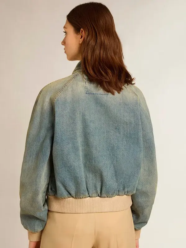 GOLDEN GOOSE Denim Zipped Bomber Jacket