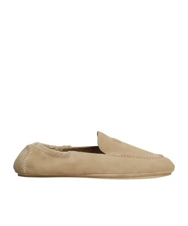 Celine Suede Calfskin Loafer Adam - Beige