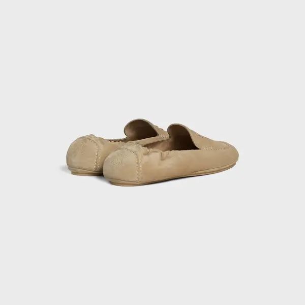 Celine Suede Calfskin Loafer Adam - Beige