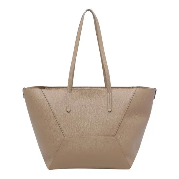 Brunello Cucinelli Logo Embossed Top Handle Bag - Brown
