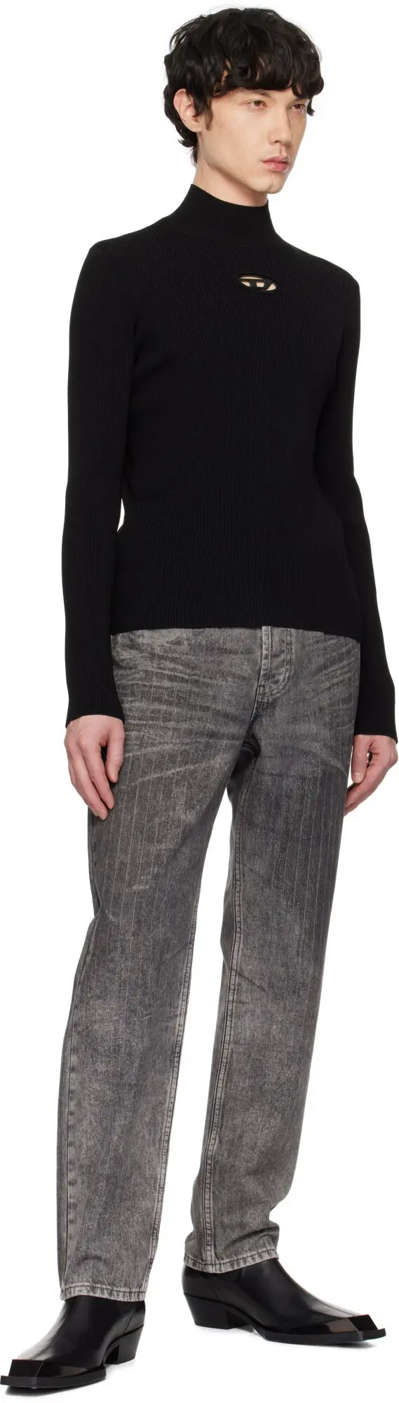 DIESEL® K-zackary Mock-neck Jumper With Oval D Detail