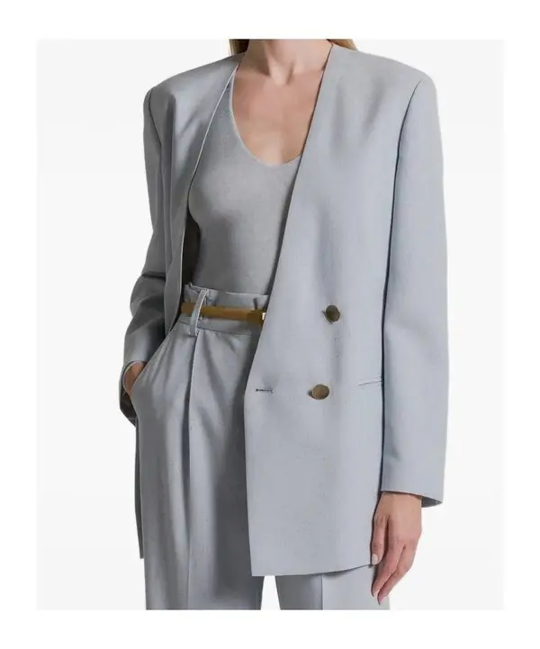 Alberta Ferretti Double-breasted Blazer - Gray