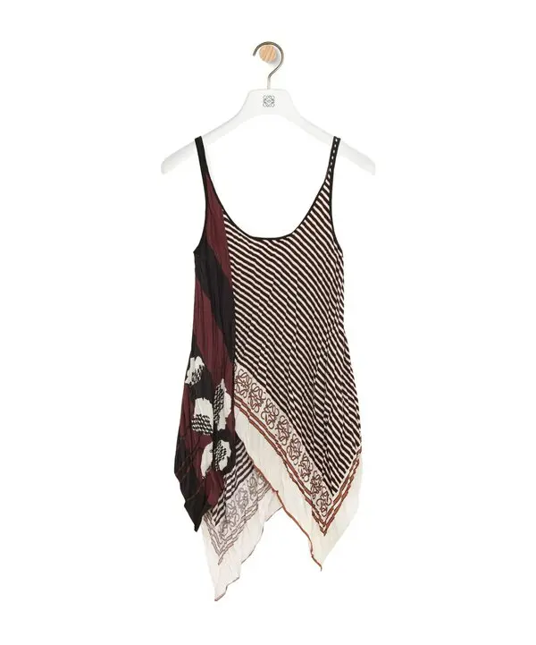 Loewe Asymmetrical Tank Top In Crinkled Habotai - Multicolor