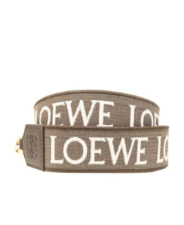 Loewe Anagram Jacquard And Calfskin Strap - Brown