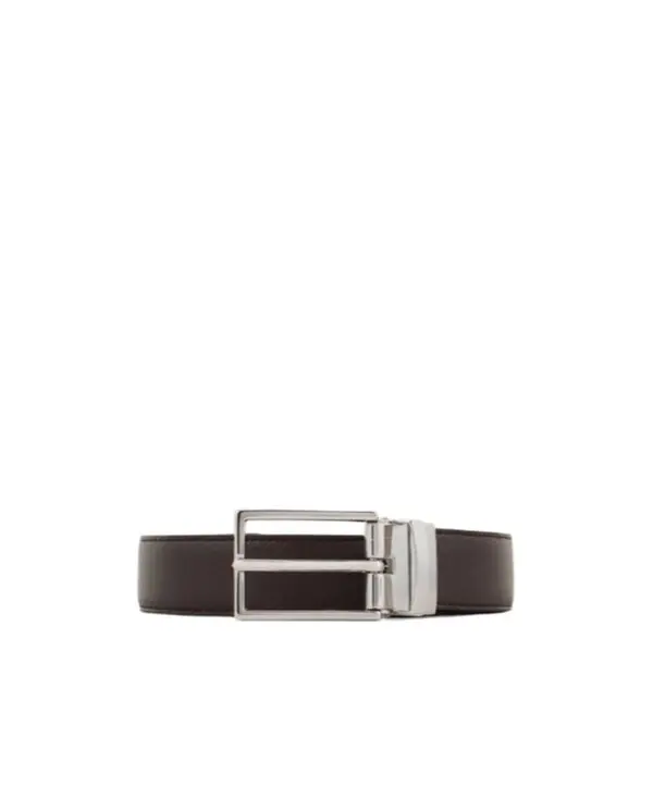 Emporio Armani Logo Debossed Buckled Belt - Brown