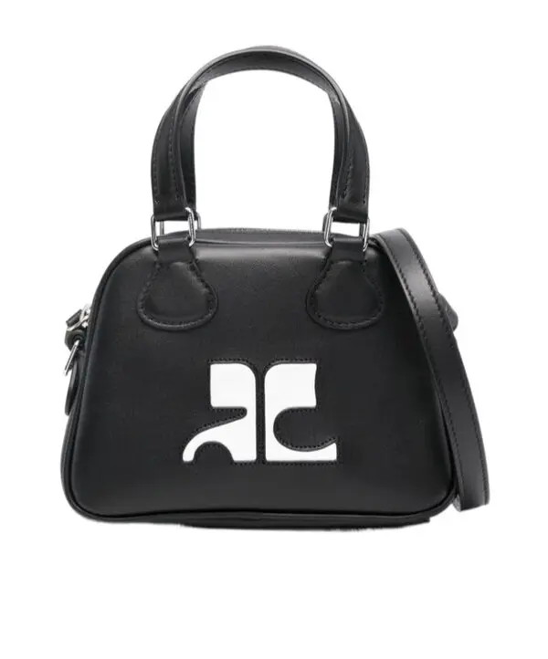 COURREGES Courrèges Re-issue Logo Debossed Crossbody Bag - Black