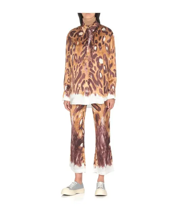 Marni Wild Bunch Printed Satin Long Shirt - No