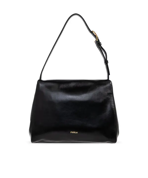 Furla Domus Small Logo Shoulder Bag - Black