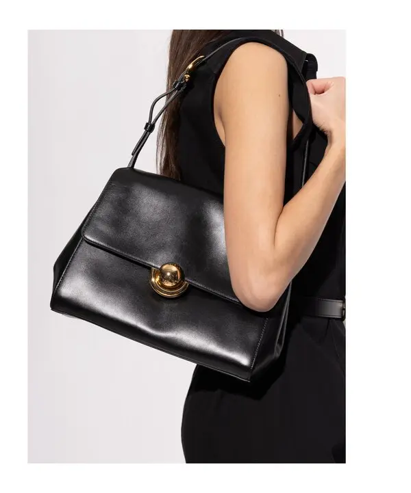 Furla Domus Small Logo Shoulder Bag - Black