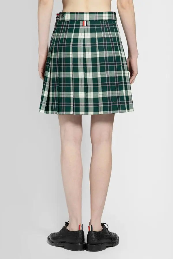 Thom Browne Pleated Plaid Mini Skirt