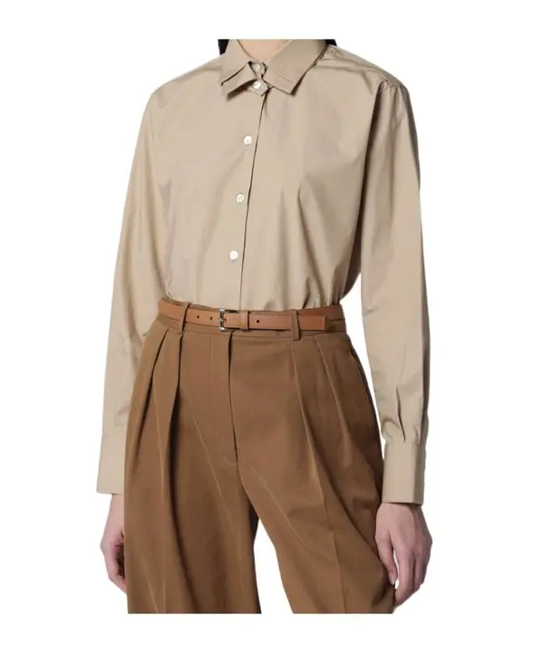 RÓHE Long Sleeve Collared Shirt - Nude