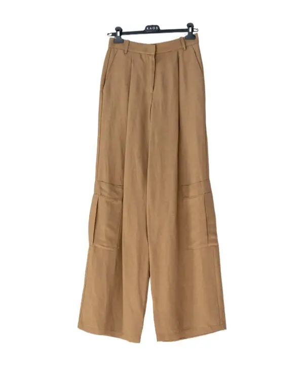 KAOS High Waist Wide Leg Trousers - Brown