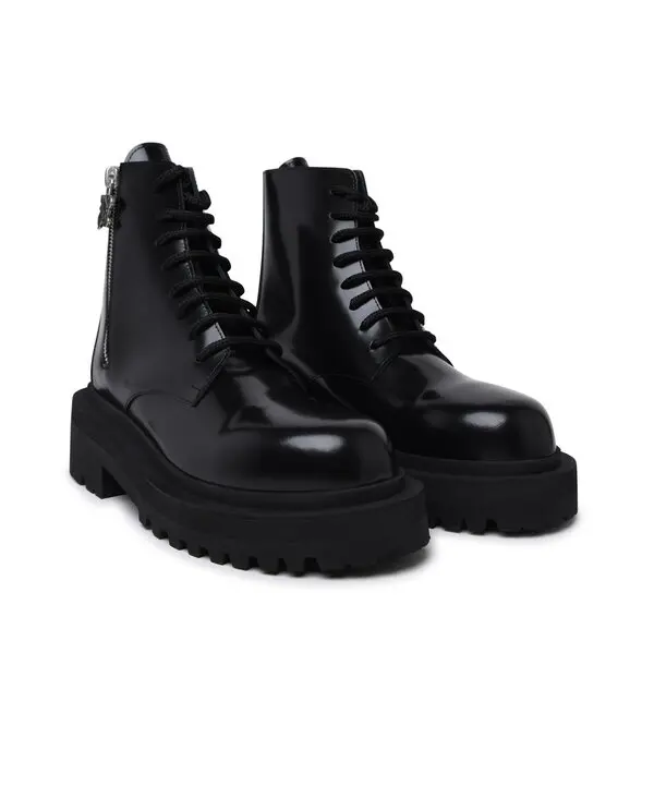 Palm Angels Logo Printed Round Toe Lug Sole Boots