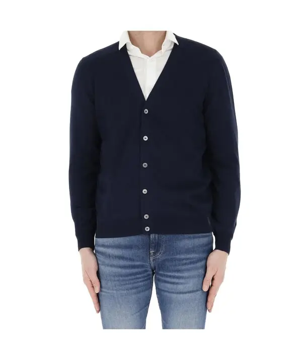 GRAN SASSO V-neck Long Sleeved Cardigan - Black