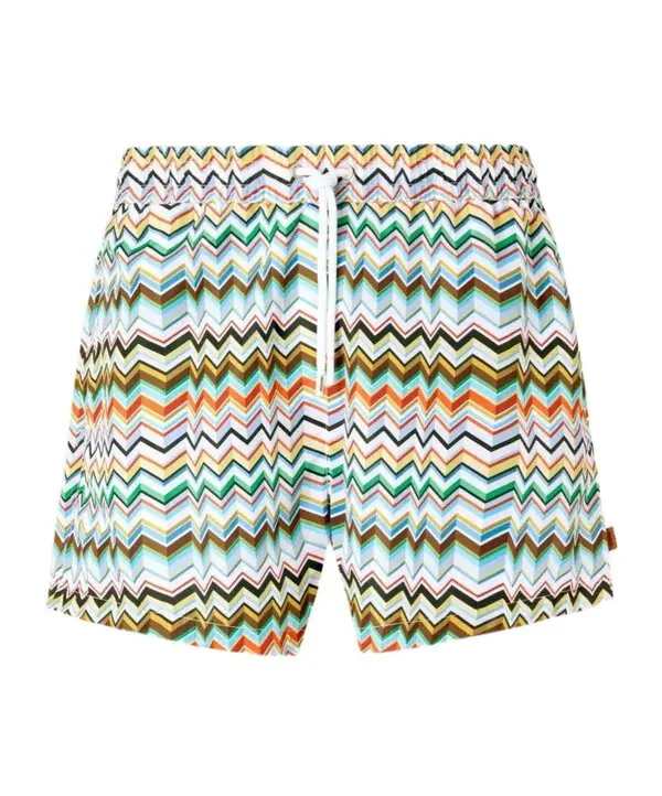 Missoni Irregular Zigzag Print Mid-length Swim Shorts - Multicolor