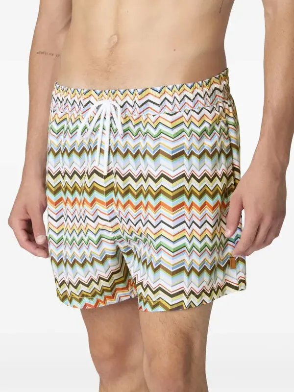 Missoni Irregular Zigzag Print Mid-length Swim Shorts - Multicolor