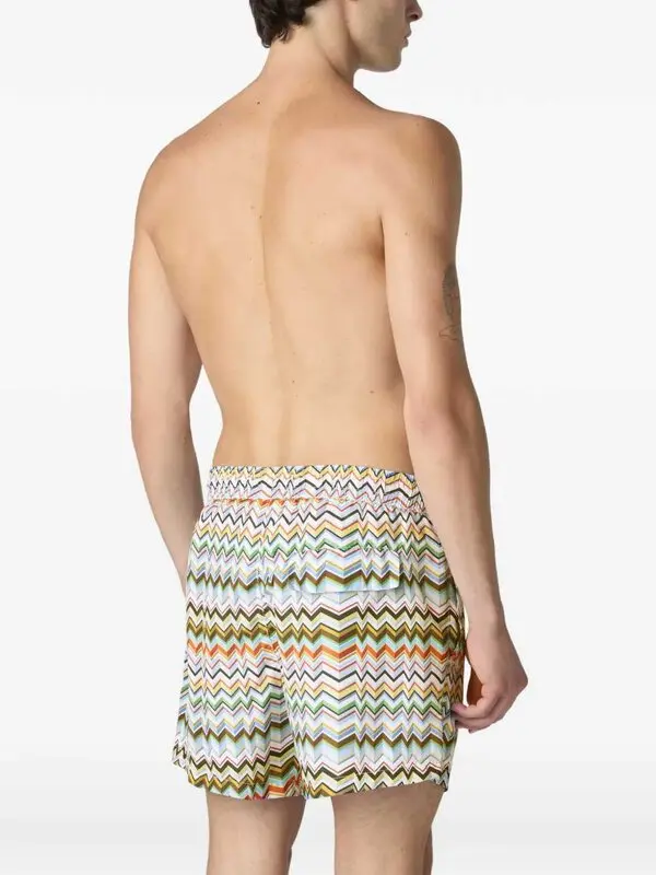 Missoni Irregular Zigzag Print Mid-length Swim Shorts - Multicolor