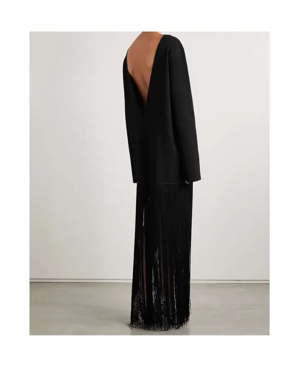 Khaite Paley V-back Maxi Dress With Tassel Details