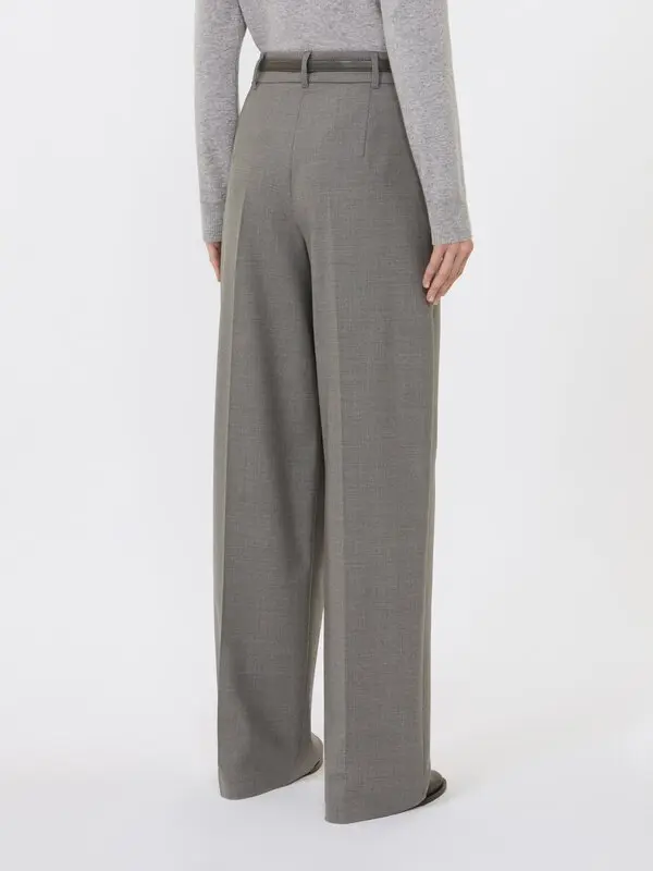Max Mara Wool Twill Trousers - Medium Gray
